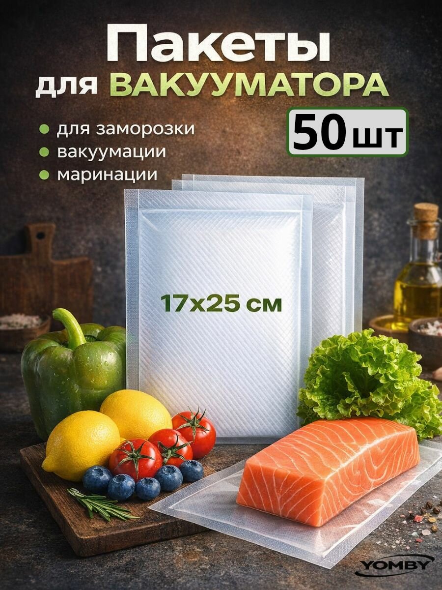 Пакеты для вакууматора рифленые 17х25 см 50 штук