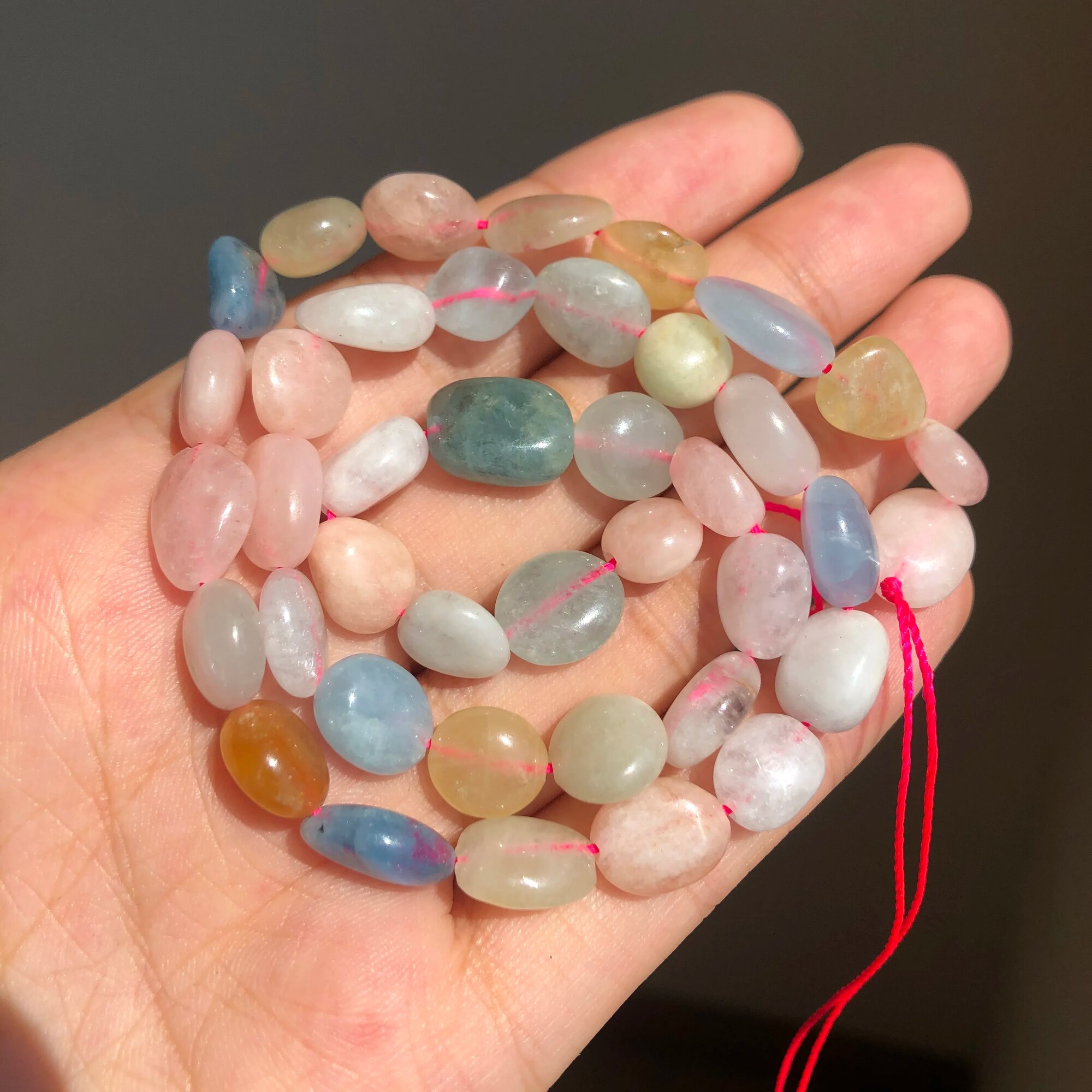 Бусины амазонит агата Ларимар GMB724 8-10 мм Morganite