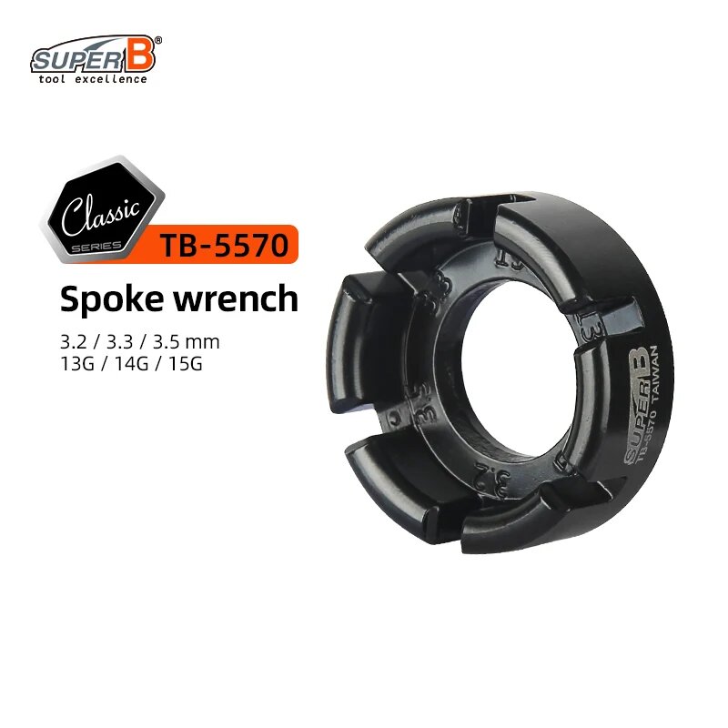 Супер B спицевой ключ TB-5570, 3.2/3.3/3.5 мм, 13G/14G/15G