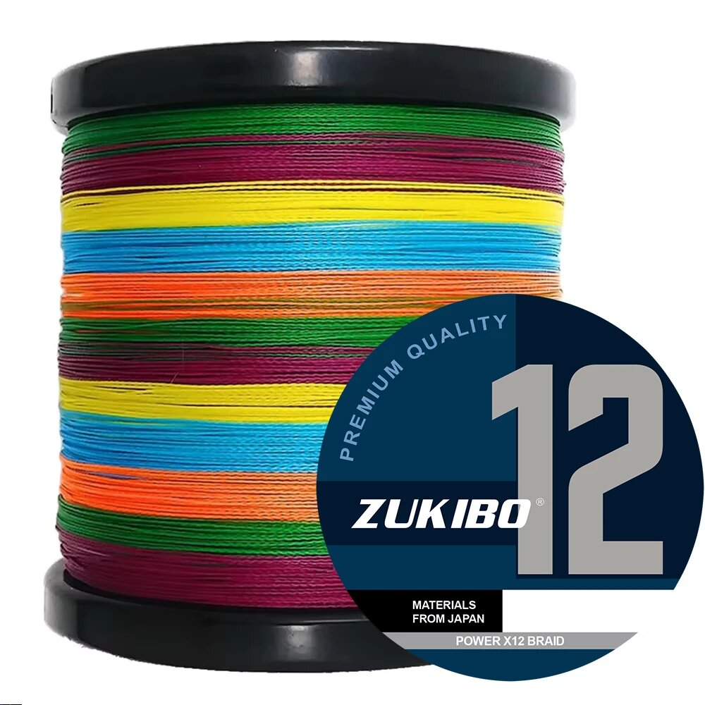Плетеная леска ZUKIBO X12 Multicolor 500M, 0.6, 20LB