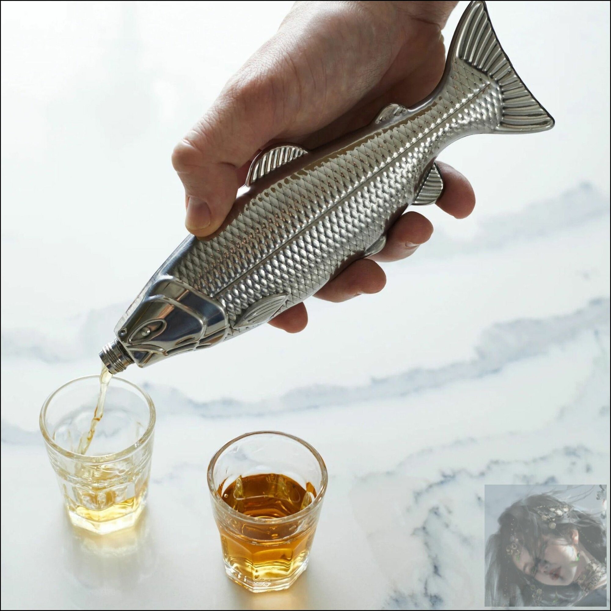 Креативная фляжка для алкоголя в форме рыбы 130 мл