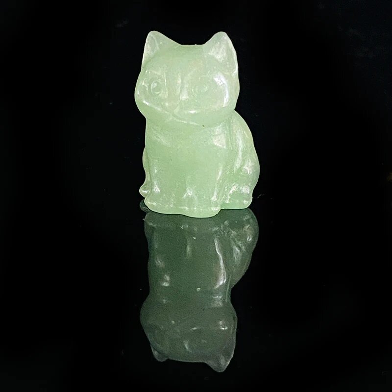 Изумрудный кот из нефрита Green Aventurine, фигурка