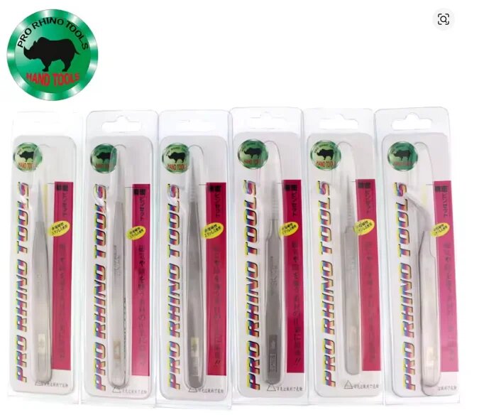 Пинцеты Pro Rhino Tools, 6 шт. в наборе