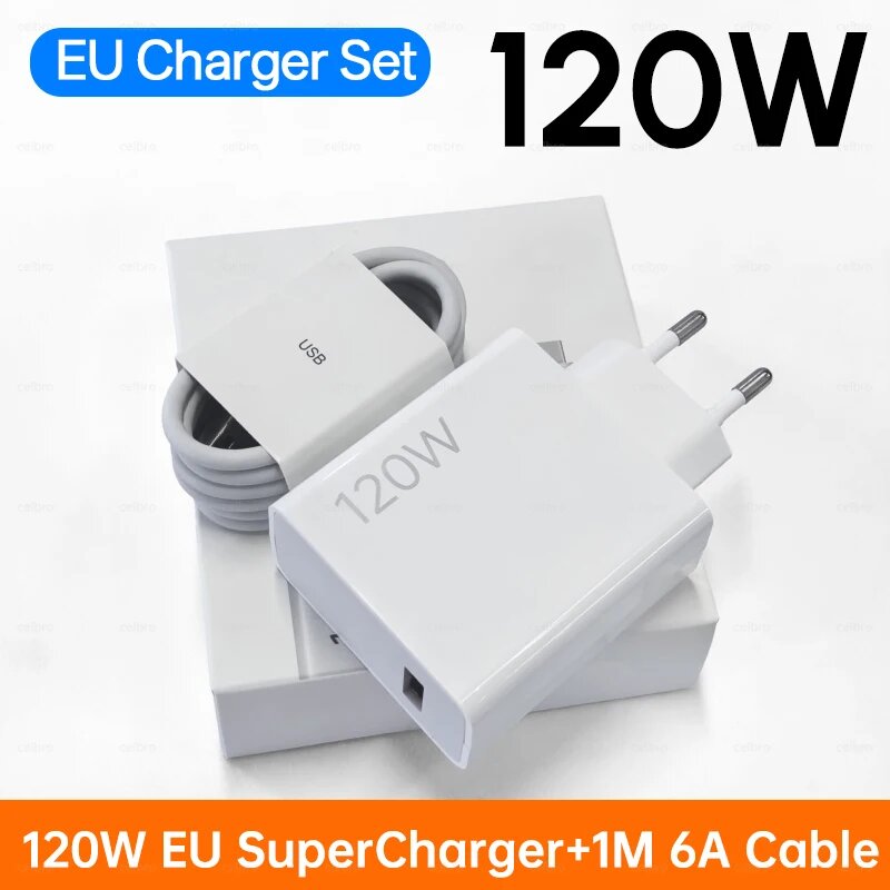 Оригинальное Зарядное Устройство Xiaomi 120W Turbo Charger Для ЕС/США С Кабелем EU 120W Charger Set