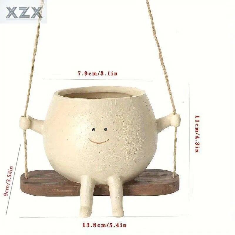 Горшок для цветов Swing Smiley Planter бежевый 14 см, 1 шт. Керамика для дома и сада
