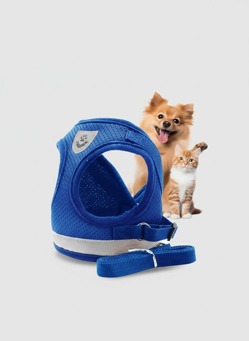 Шлейка для собак и кошек с поводком амуниция для прогулки АлеНат