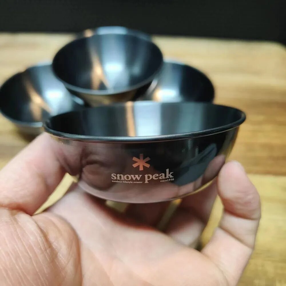 Snow Peak Походные штабелируемые миски, 4 шт, черные, для кемпинга