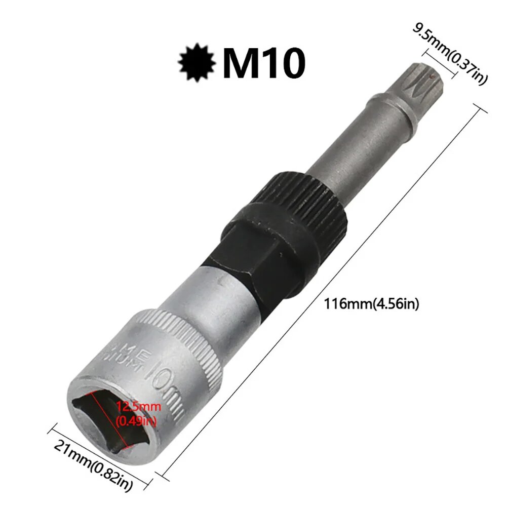 Торцевая головка-сверло M10 для шкива генератора, 116 мм
