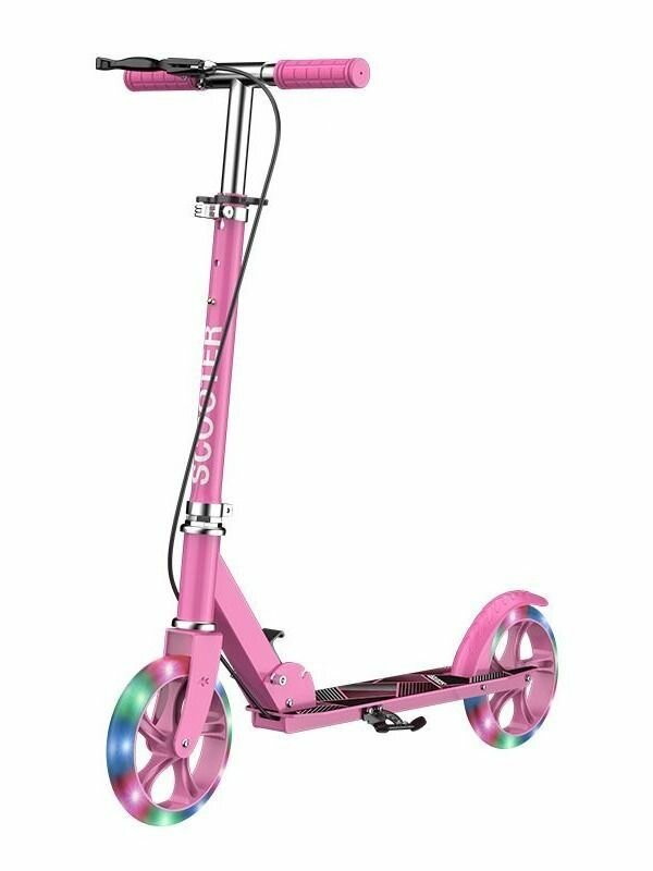 Самокат с ручным тормозом для взрослых, молодежный складной городской самокат для кампуса Колесо вспышки