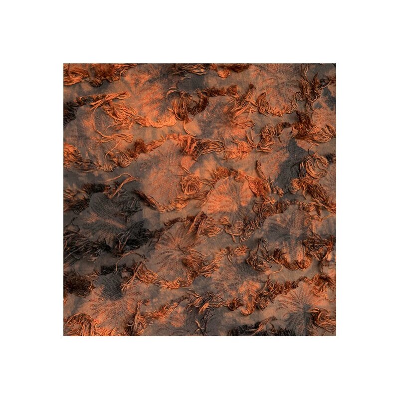 Маленький образец ткани 15x15 см, оранжевый льняно-хлопковый дизайн с кисточками, материал для дизайнеров для