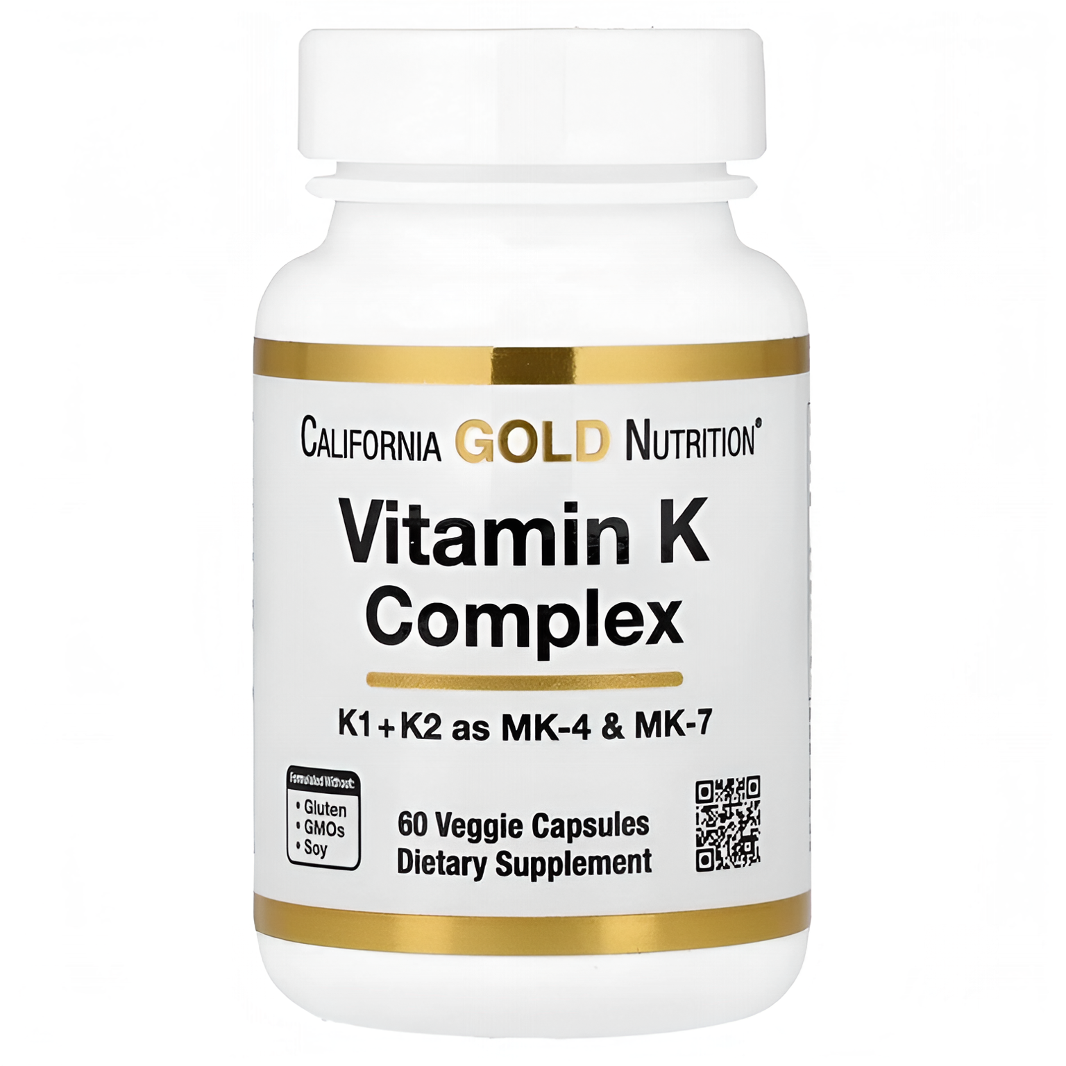Комплекс витаминов California Gold Nutrition "Vitamin K", 60 капсул, для сердца и костей