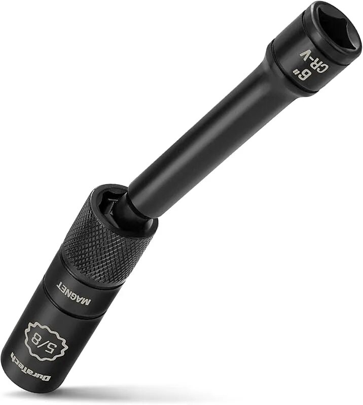 DURATECH Головка свечная магнитная 5/8" (16мм), шарнирная, 12-гранная, тонкостенная (1мм), квадрат 3/8", длина 152 мм