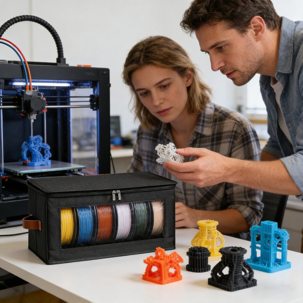 Коробка Для Хранения Нити Накала 3D-принтера в 6 рулонах Изготовлена Из Ткани Оксфорд Для защиты от пыли и влаги