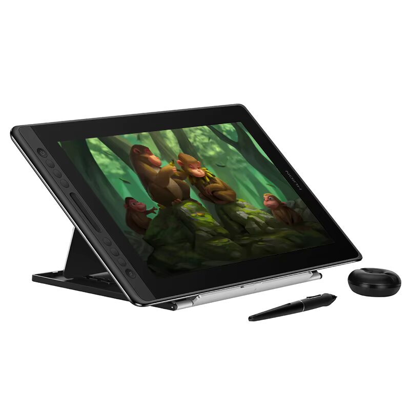 Интерактивный дисплей HUION KAMVAS Pro 16 Premium с подставкой, черный, графический планшет, высокая цветопередача