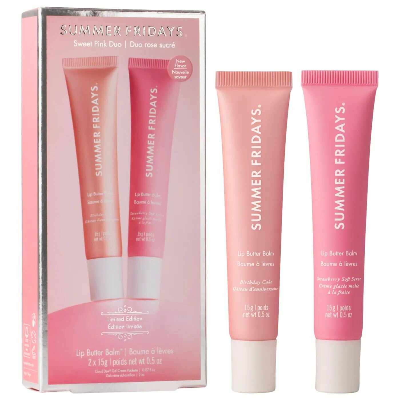 SUMMER FRIDAYS Набор из двух бальзамов для губ Sweet Pink Duo Lip Butter Balm