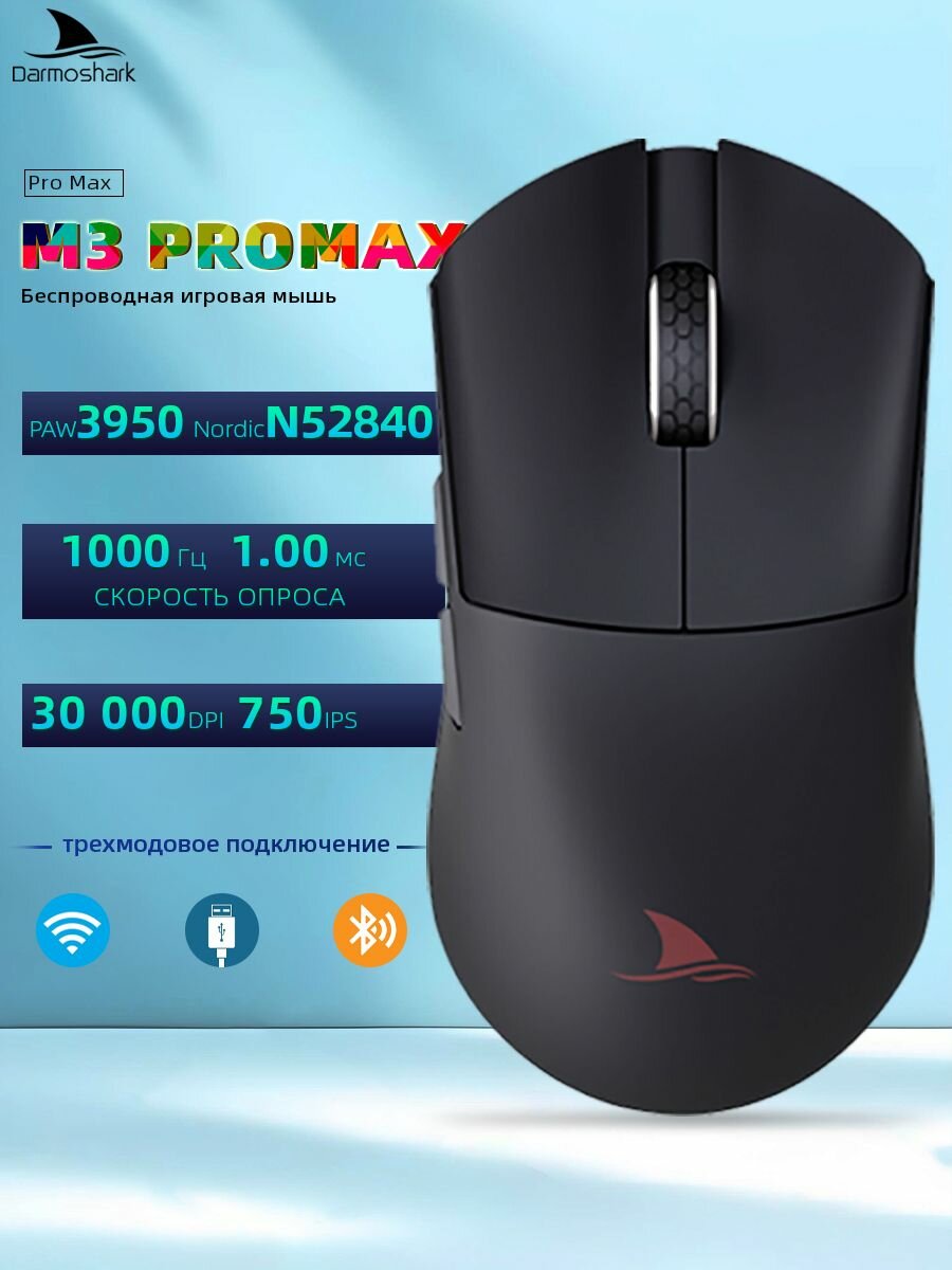 Компьютерная мышь Darmoshark M3 PROMAX, беспроводная, RGB-подсветка