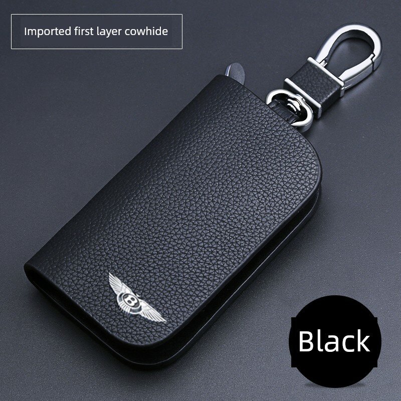 Bentley натуральная кожа чехол для ключей только с кожаным ремешком черный для роскошных автомобилей - прочный