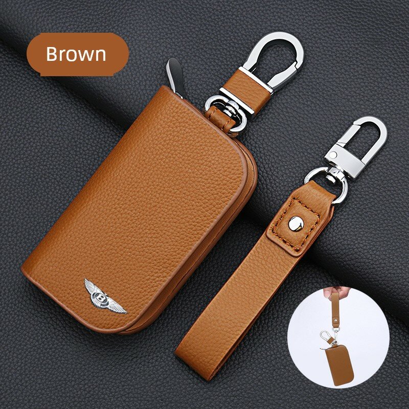 Bentley натуральная кожа чехол для ключей с пряжкой и кожаным ремешком коричневый для роскошных автомобилей - элегантный