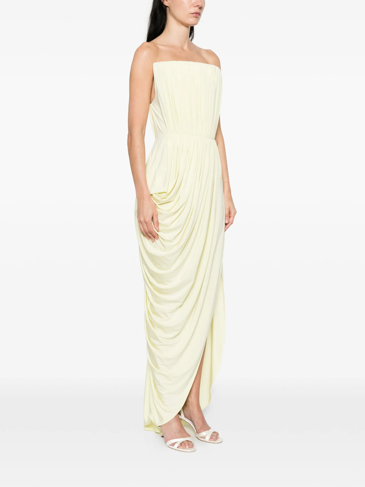 Платье Stella McCartney Draped midi dress, размер 40, светло-желтый — фото 1