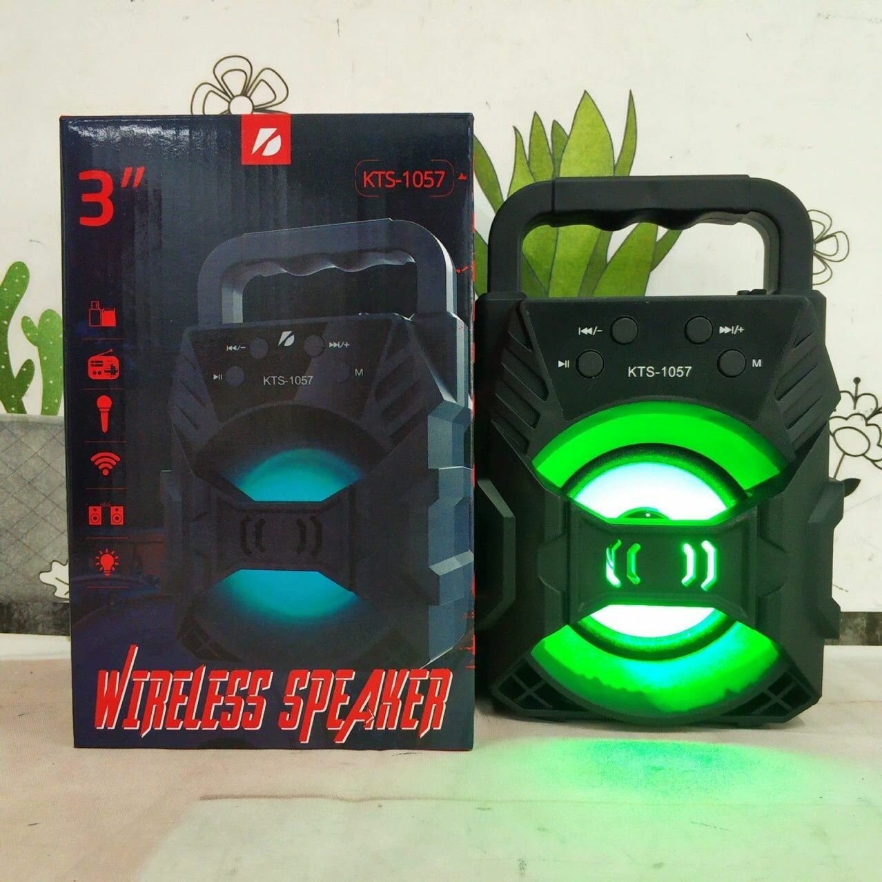 Беспроводная Bluetooth-колонка с RGB-подсветкой и ручкой | Портативная акустика для дачи, пикника и вечеринок
