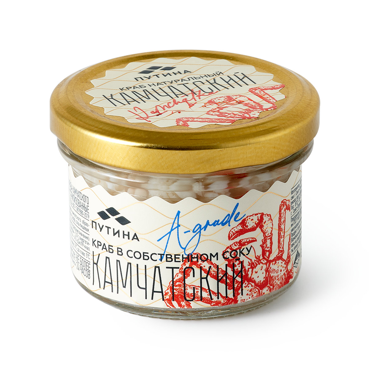 Краб камчатский A-grade «Путина» в собственном соку, банка, 1 шт