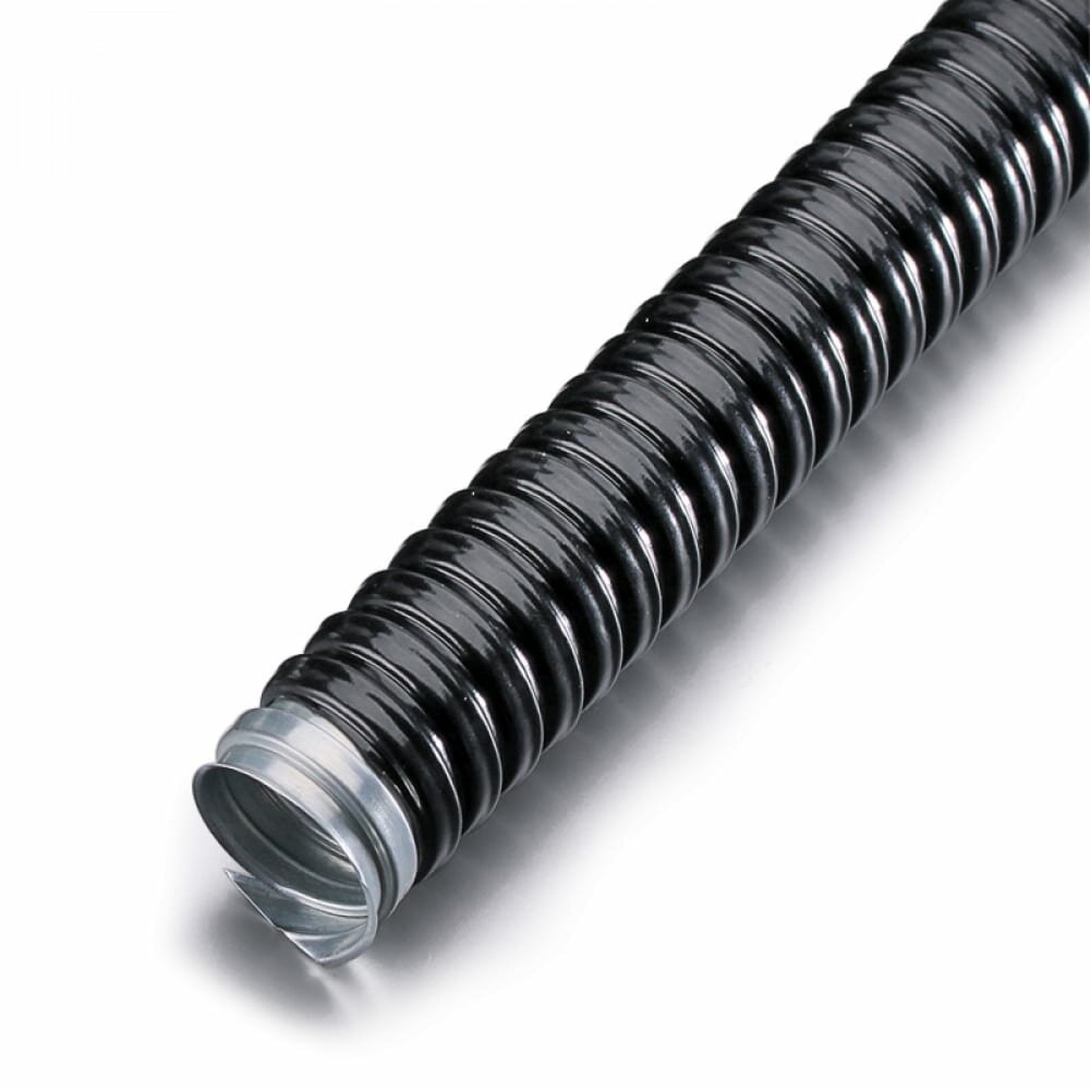 Металлорукав Fortisflex Р3-ЦПнг-LS, оцинкованный, ПВХ, IP65, 15 м, черный 73253