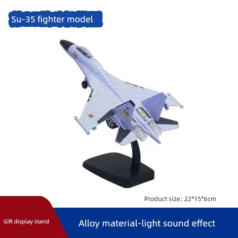 Алюминиевая модель истребителя Su-35, военная миниатюра для стола, камуфляжный синий, 4,5 дюйма