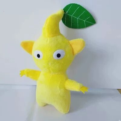 Желтая игрушка Пикмин с листовым узором, мягкая объятия в подарок мальчикам