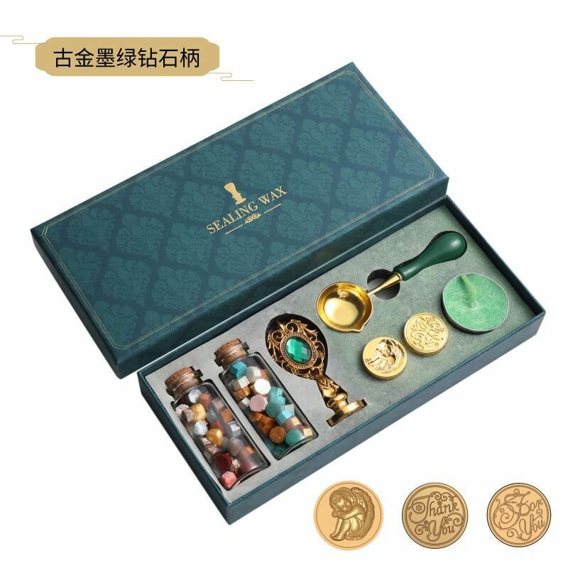 Набор винтажных восковых печатей в европейском стиле с сменными головками для запечатывания конвертов, свадебных приглашений и создания дневников своими руками.