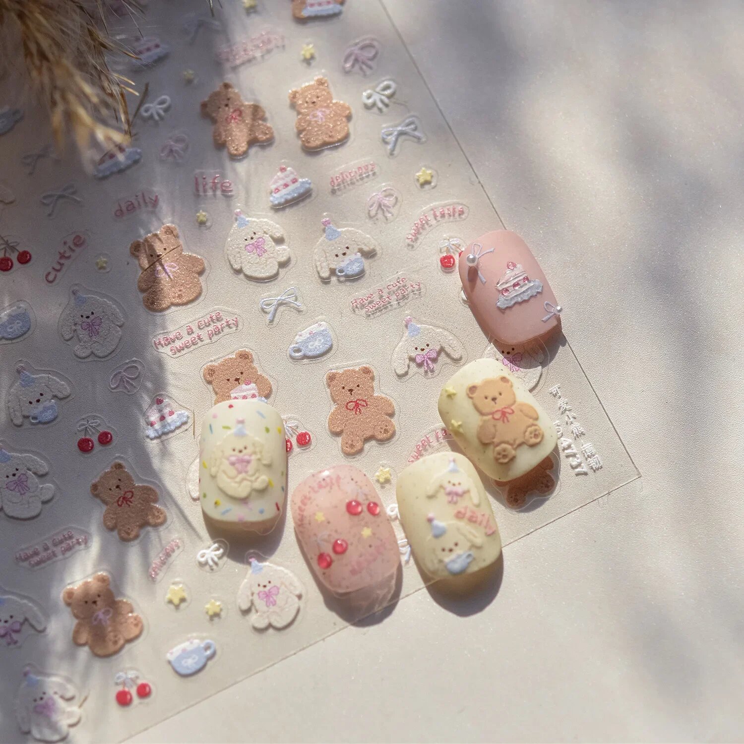 Наклейки для ногтей NAILFYOU 5D, розовый, To4737