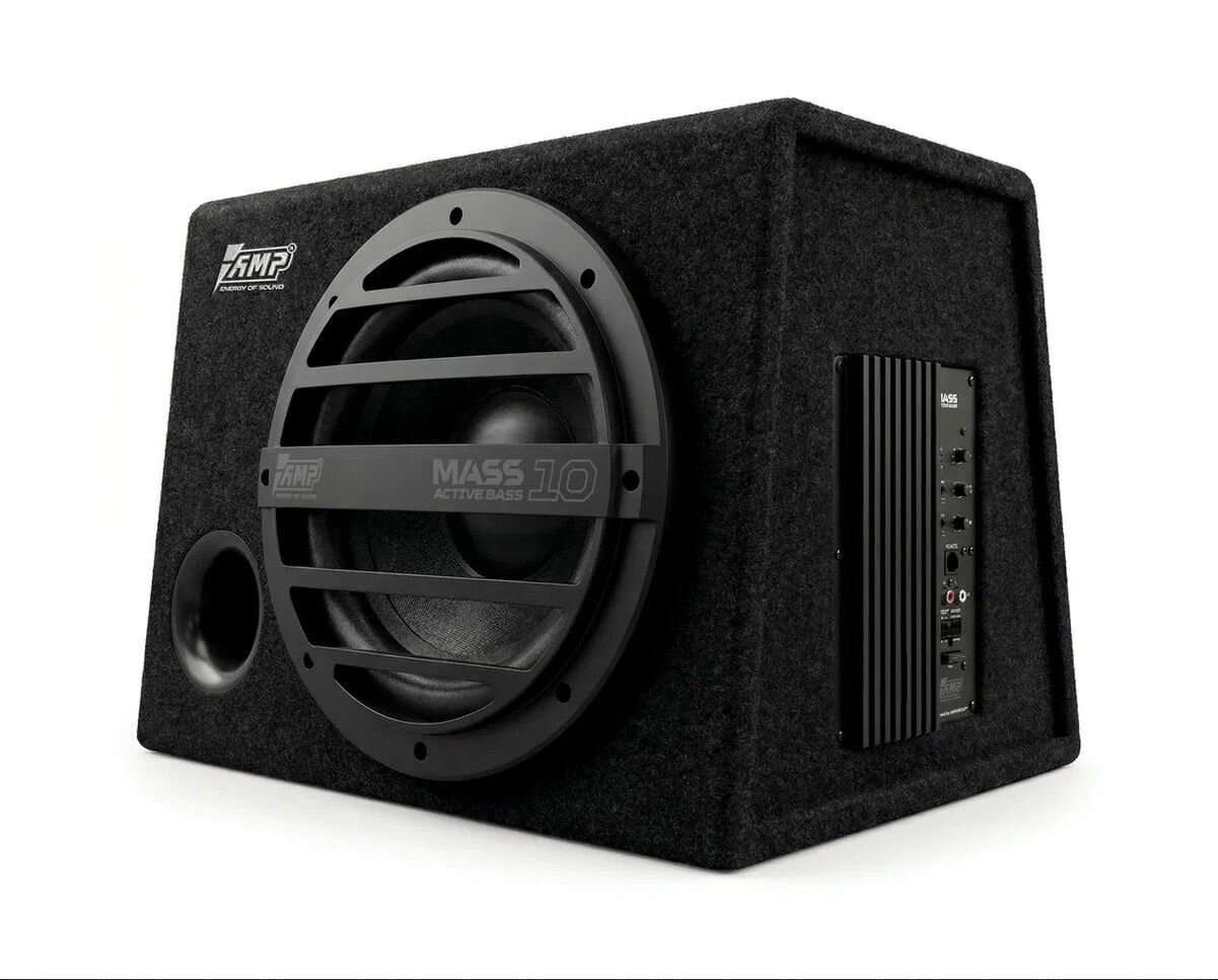 Сабвуфер активный AMP "MASS ACTIVE", 10 дюймов, 90 дБ, черный