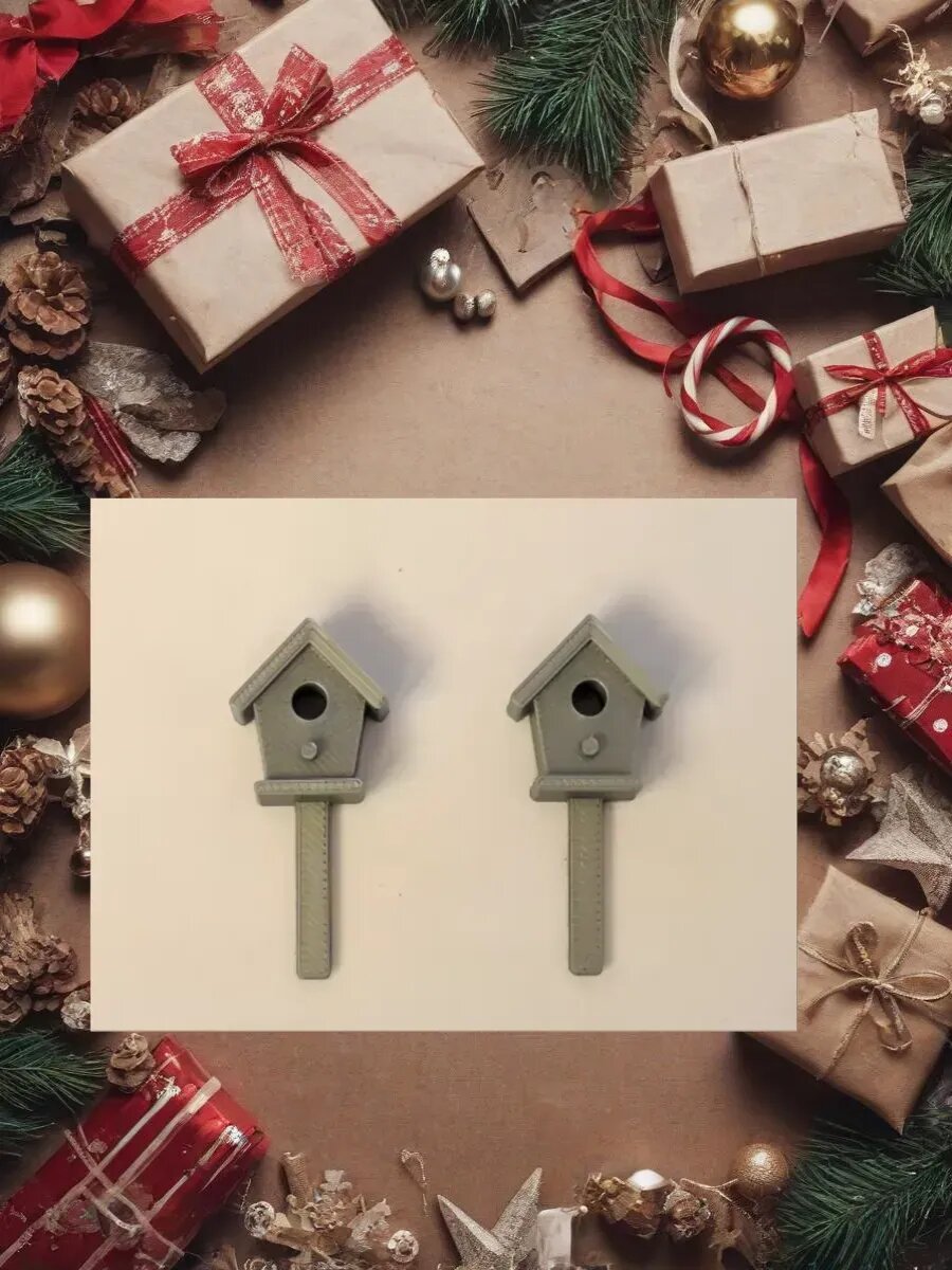 Набор миниатюр "Скворечник" - 2 шт, для ватной игрушки