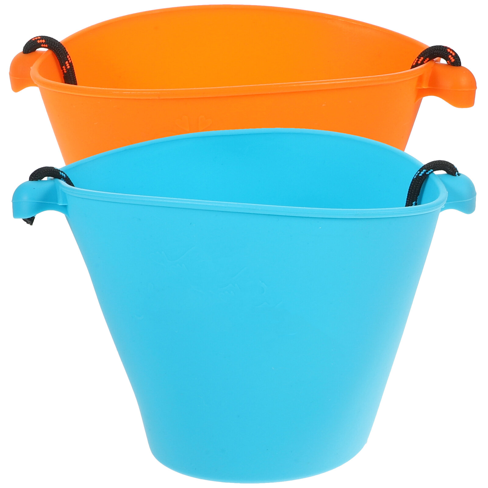 Силиконовые складные ведёрки для воды и песка, разноцветные, набор из 2 шт для детей и улицы