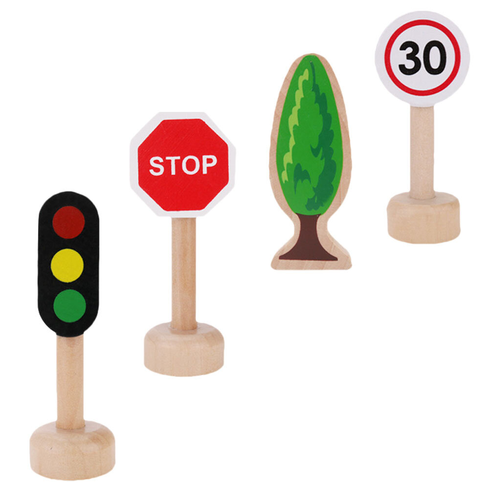 Деревянные игрушечные дорожные знаки из бука для раннего развития детей, 8 предметов
