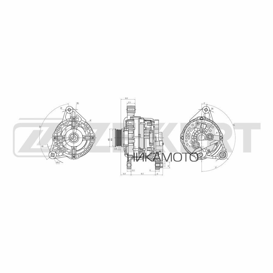 ZEKKERT GE-1048 Генератор VW Passat V 98- Audi A6 II 97- A4 94- Skoda Superb (3U4) 01-