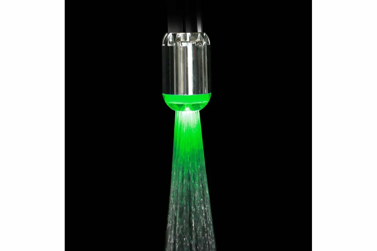 Аэратор светодиодный Olive's OL M24LED, ABS‑пластик и сталь SUS304, три режима подсветки, экономия воды, низкий шум