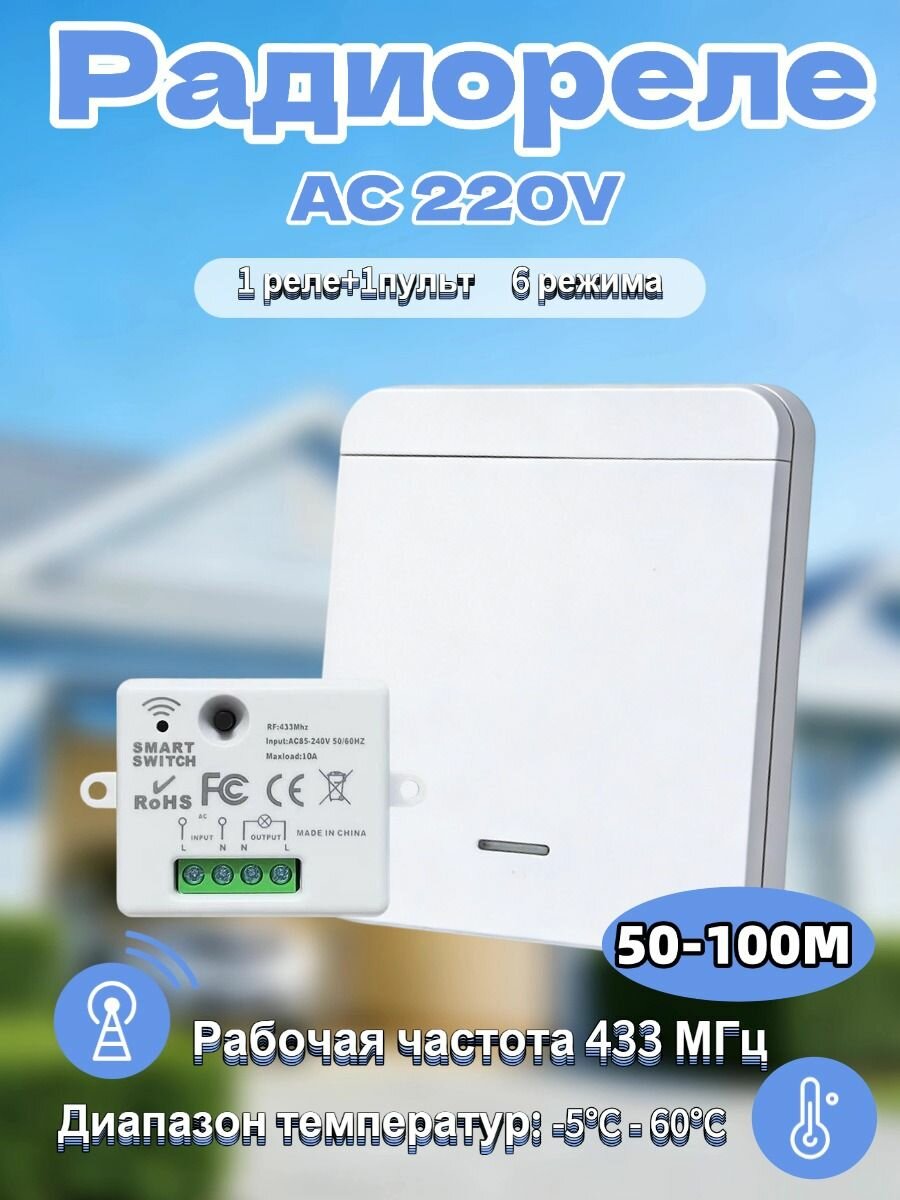 RF 433 МГц беспроводной настенный пульт дистанционного управления, мини-реле приемника, переключатель светодиодной лампы