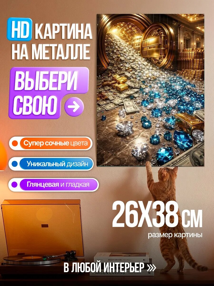 Картина на HD металле Хранилище богатств