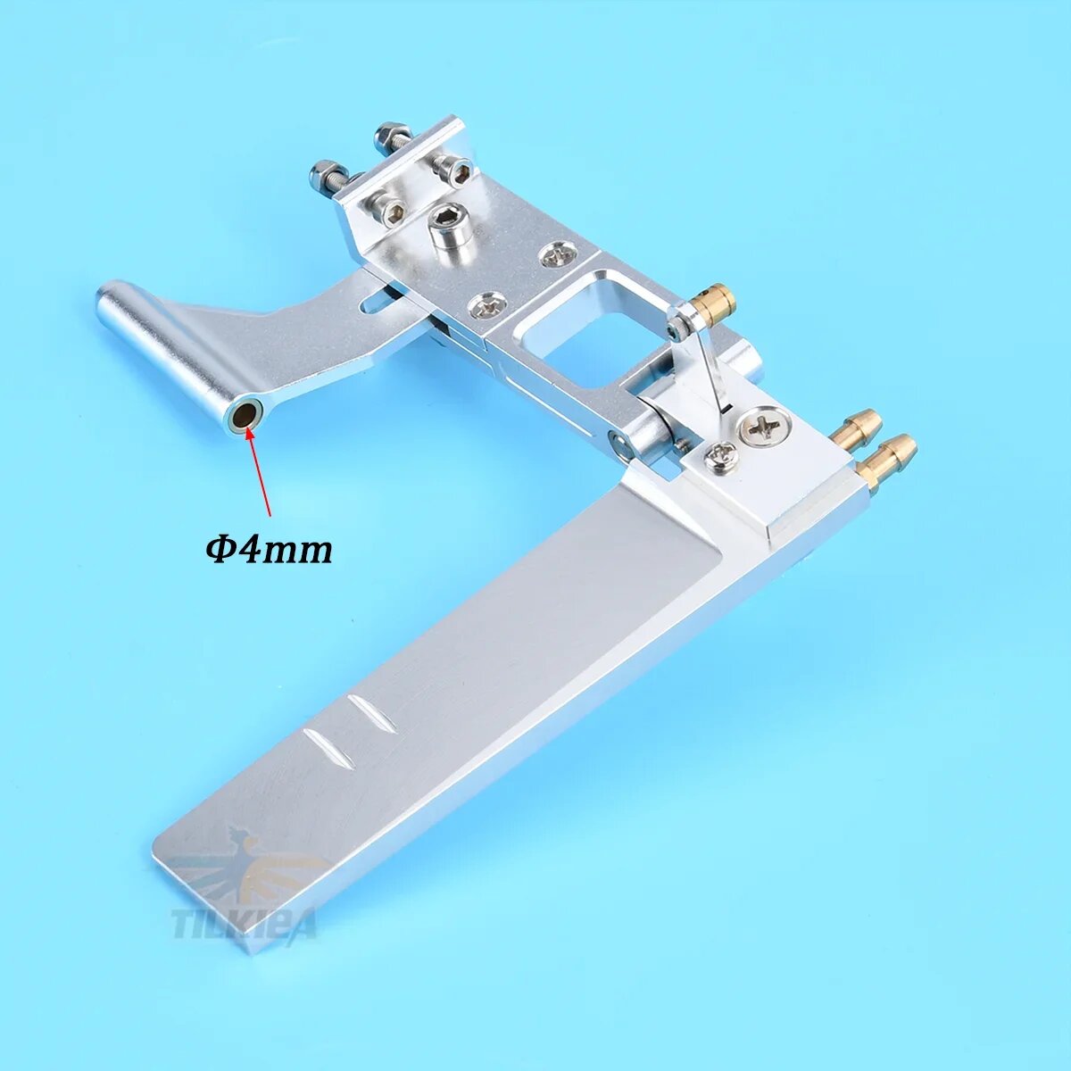 TILKIEA Алюминиевый руль для радиоуправляемой лодки 4 мм x 120 мм