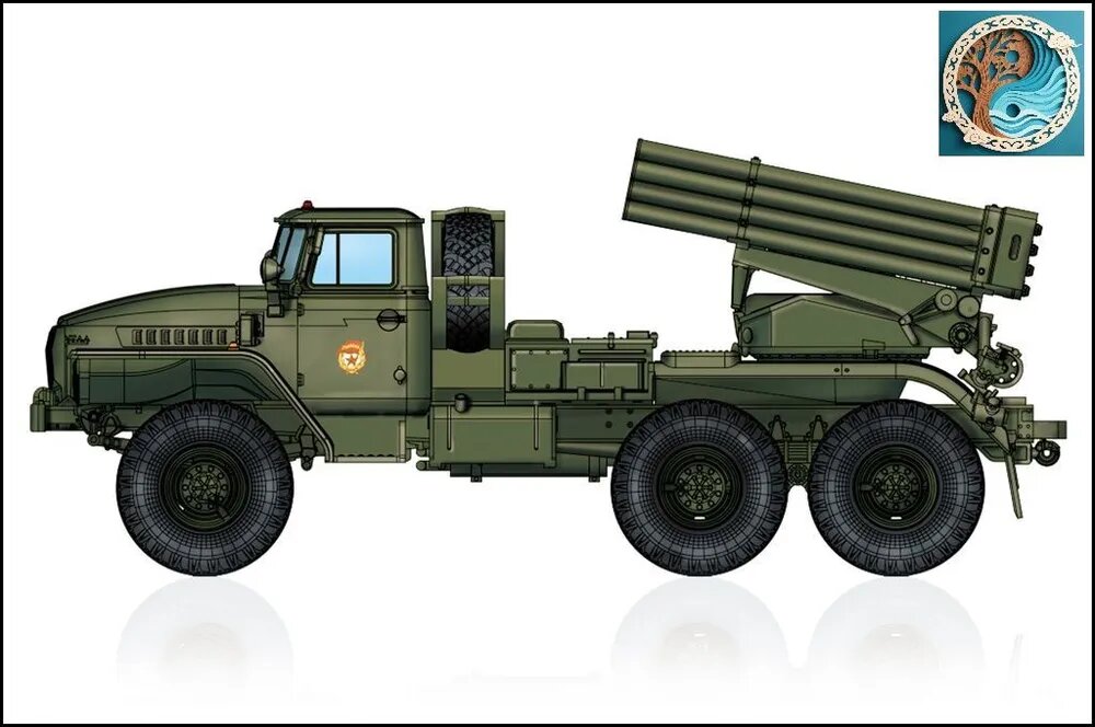Hobbyboss Российская 122-мм многозарядная ракетная установка БМ-21 "Град" 1:72 Российская 122-мм многозарядная ракетная установка БМ-21 "Град"
