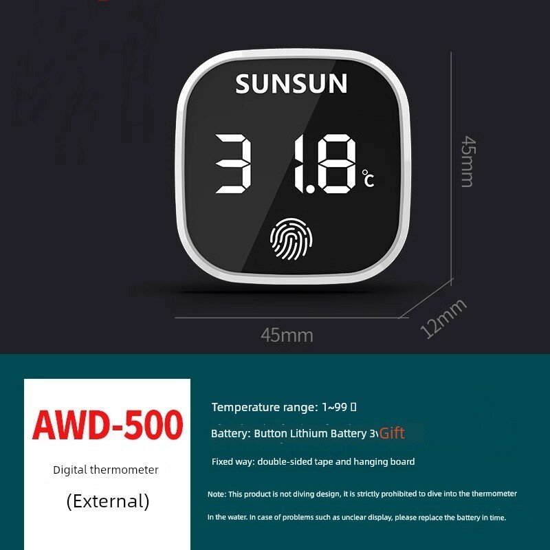 Высокоточный мини-термометр для аквариума с большим LED-дисплеем для точного измерения температуры воды в аквариуме
