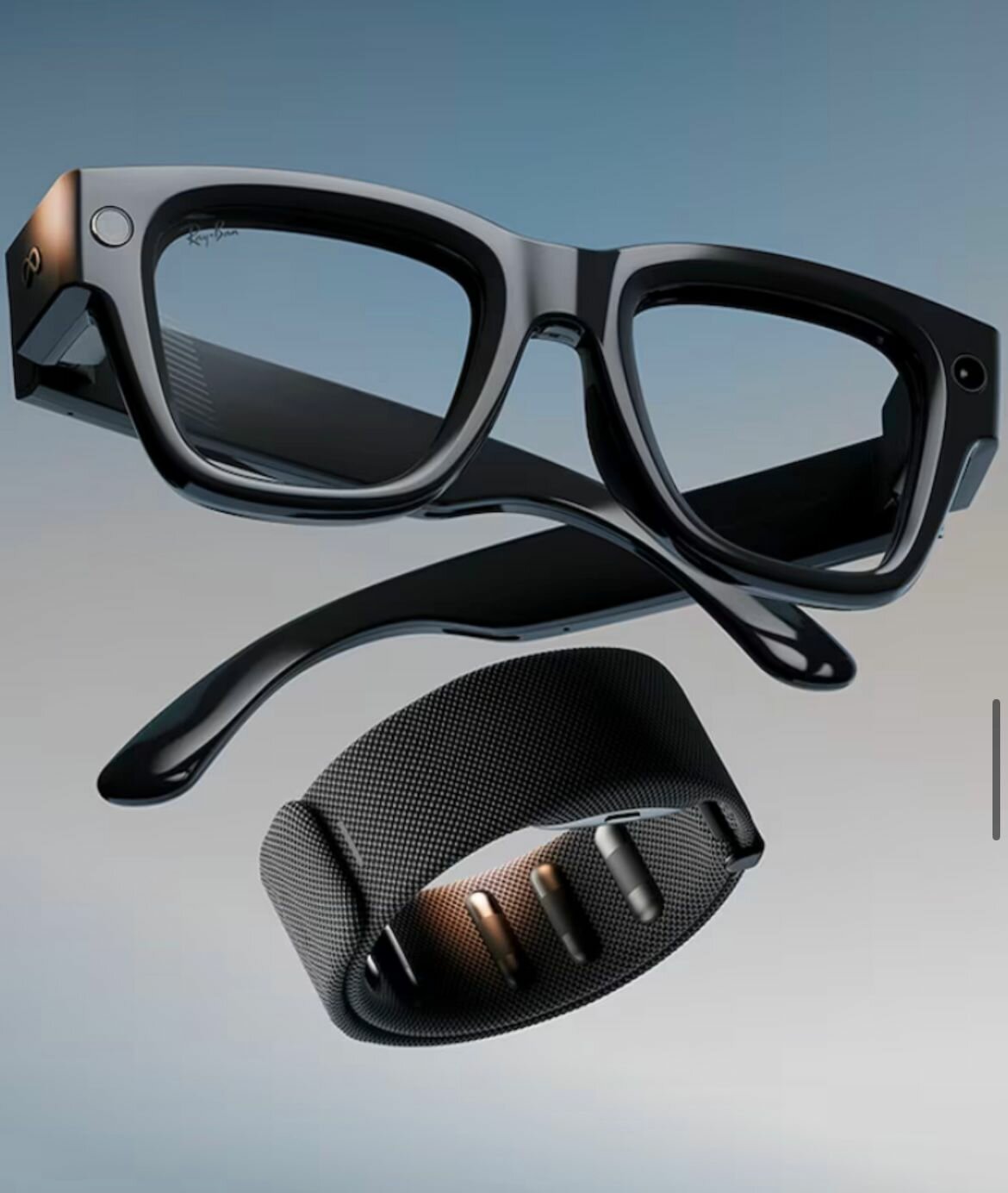 Умные очки Ray-Ban Display Shiny Black Standard, Charcoal Black Band Size 2 (Medium), черный