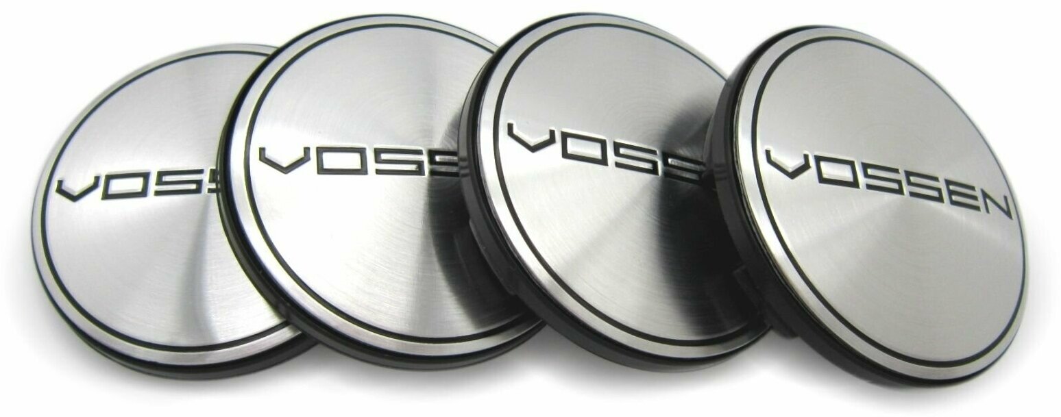 Колпачки, заглушки на литые диски КиК "Воссен" хром, 62/55/10, комплект 4 шт.