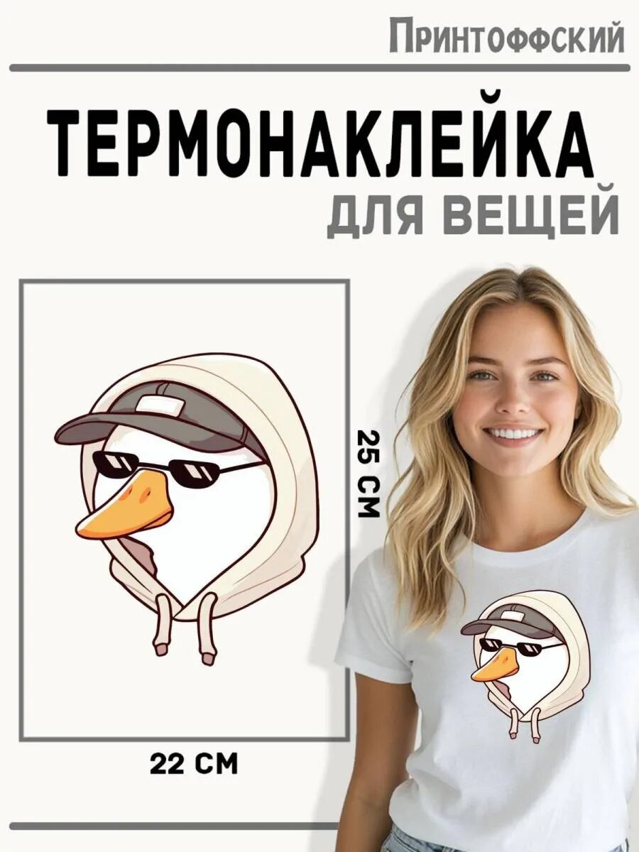 Термонаклейка для одежды и аксессуаров DTF-печать Гусь — фото 1