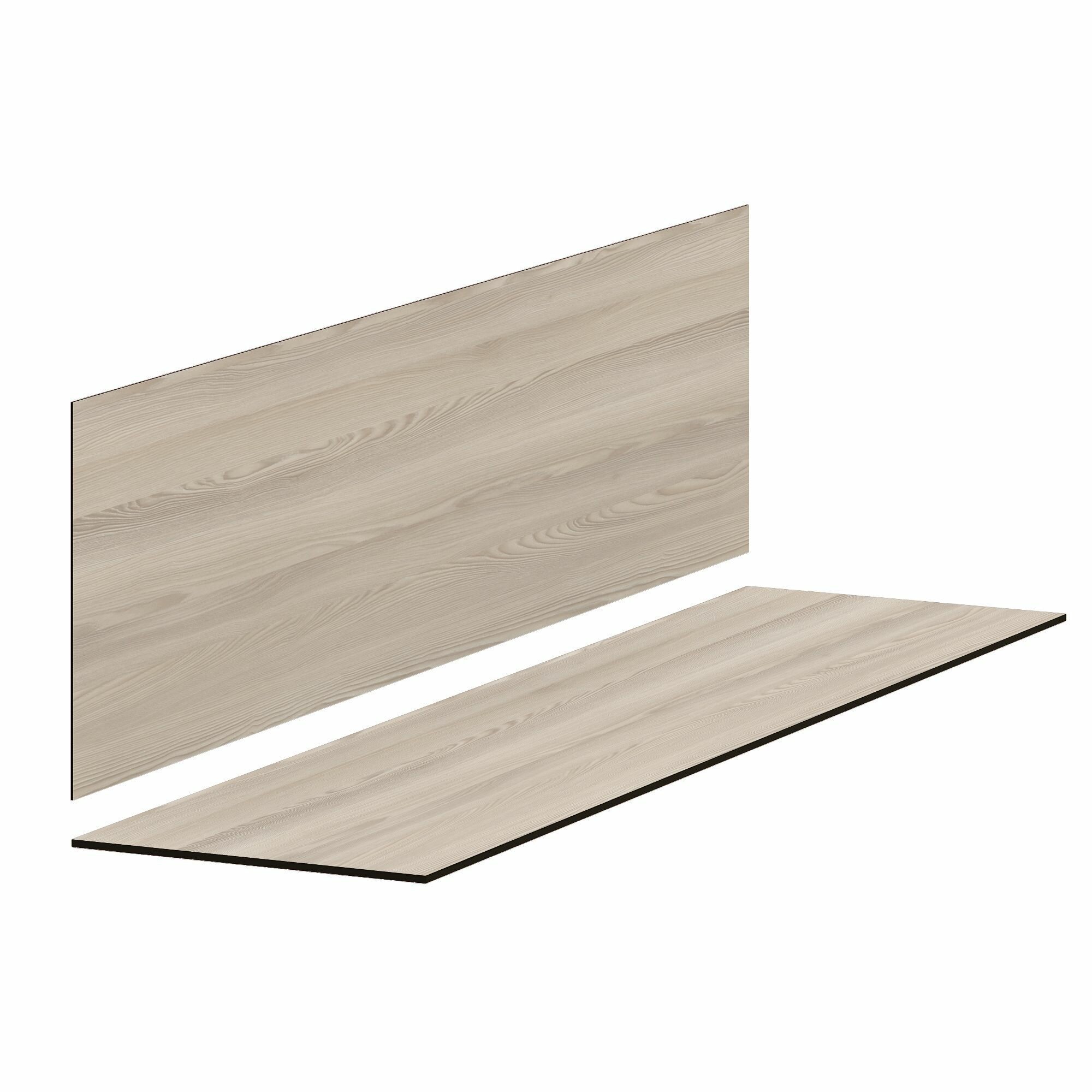 Комплект столешница и стеновая панель HPL Compact для кухни Ясень Скандик 2400х600 мм, Slotex