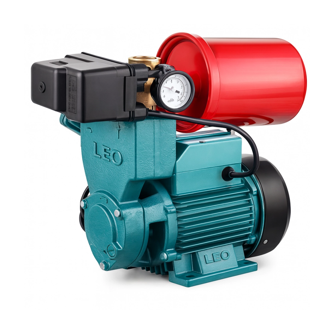 Насосная станция LEO XKSm-70-1A, 600 Вт, напор 65 м, 50 л/мин, бак 2 л, бирюзовый