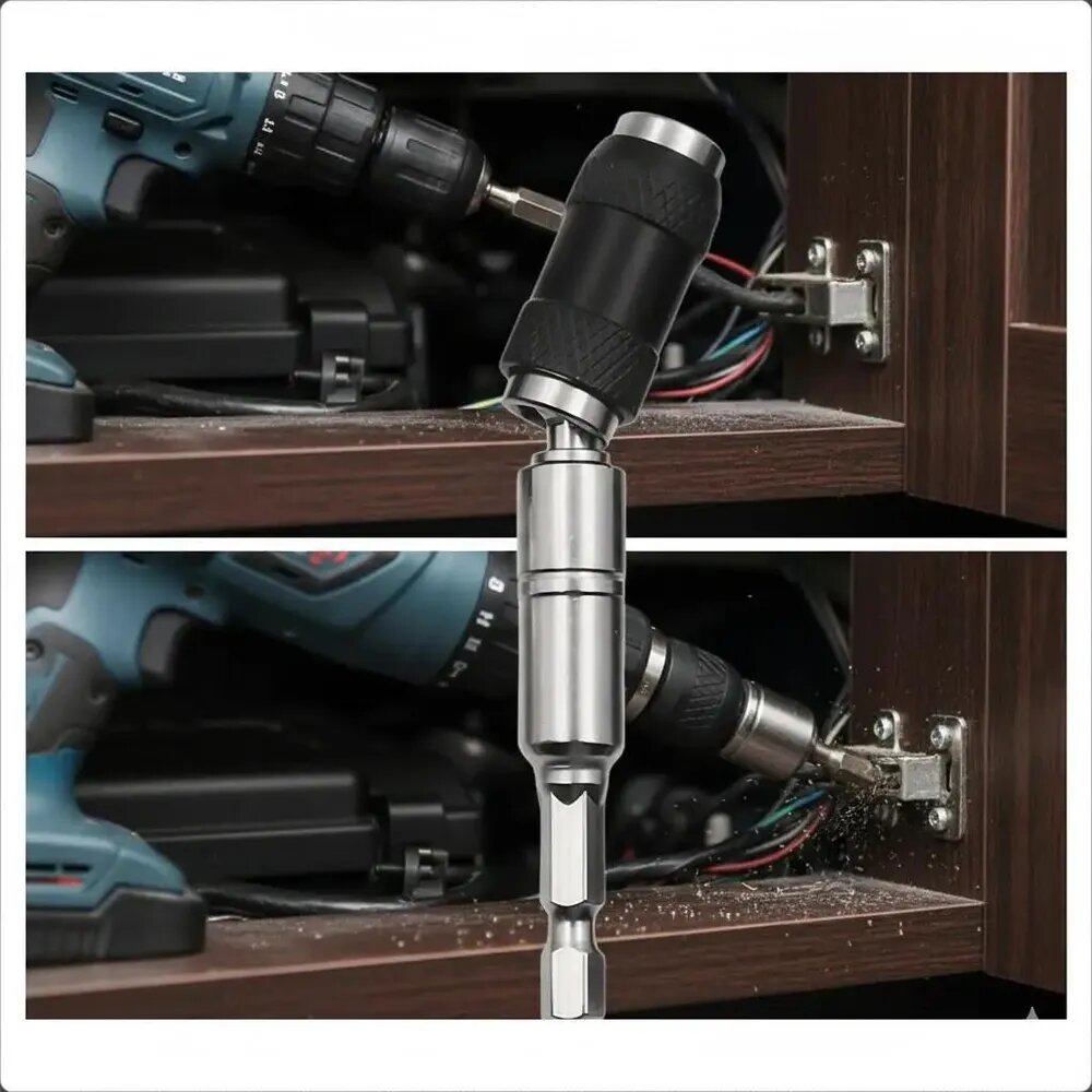 Насадка-бит сменная магнитная 1/4" шестигранная под винт, удлинитель для дрели, быстросъемная направляющая стойка для шуруповерта