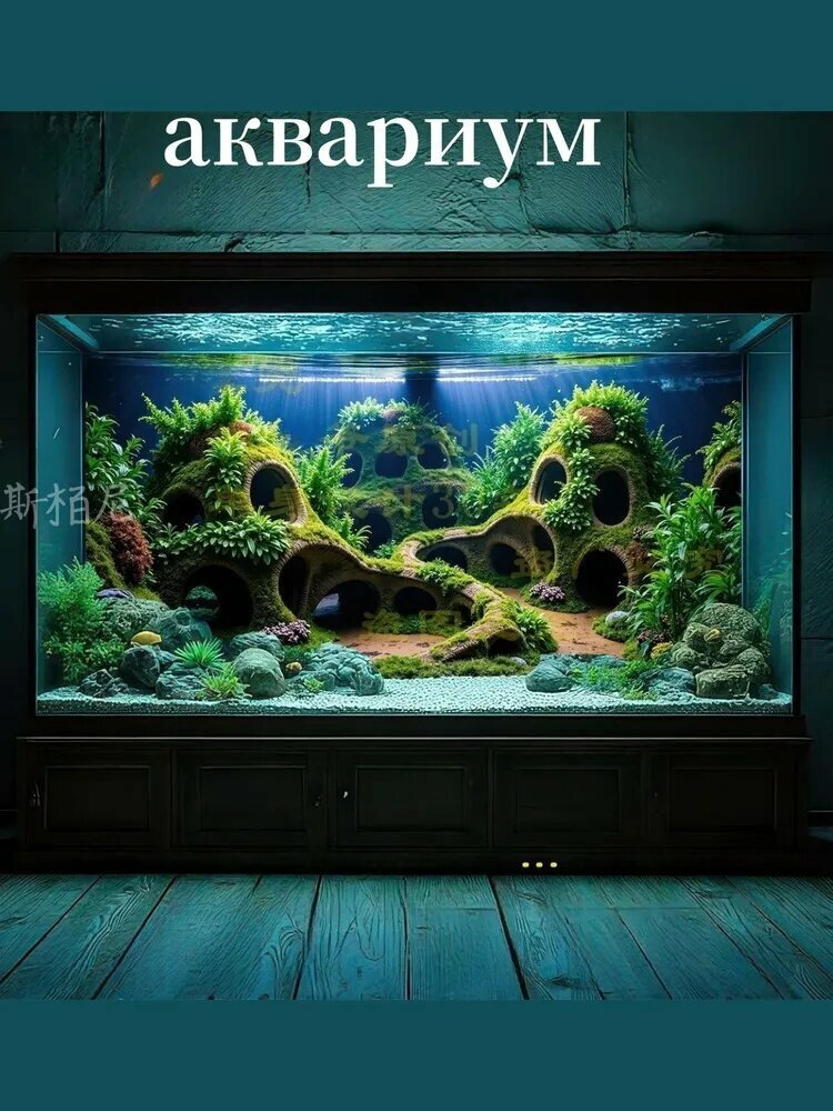 Фон для аквариума Декорации Тропические водоросли,40x30см