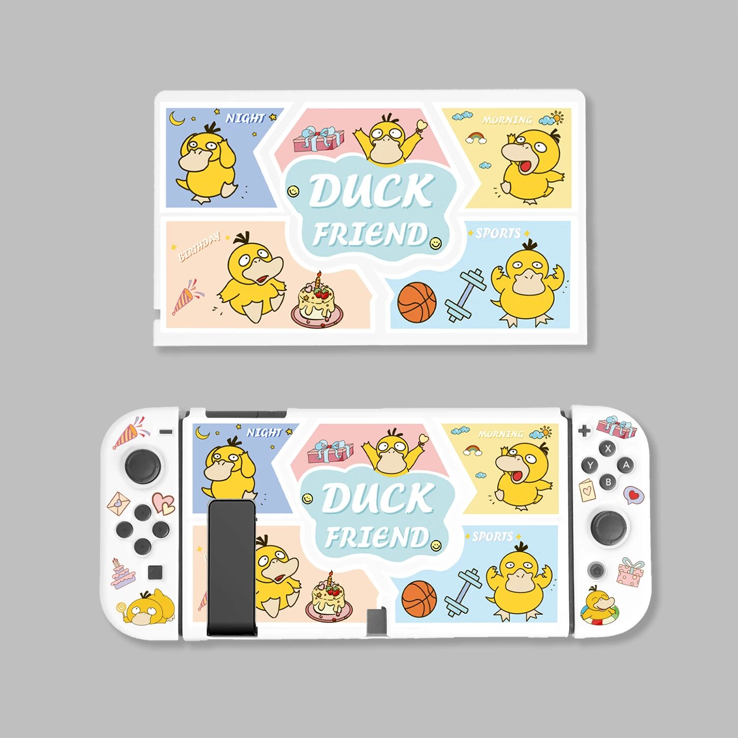 Чехол белый базовый защитный для Nintendo Switch узкий дизайн совместимый с доком и подставкой