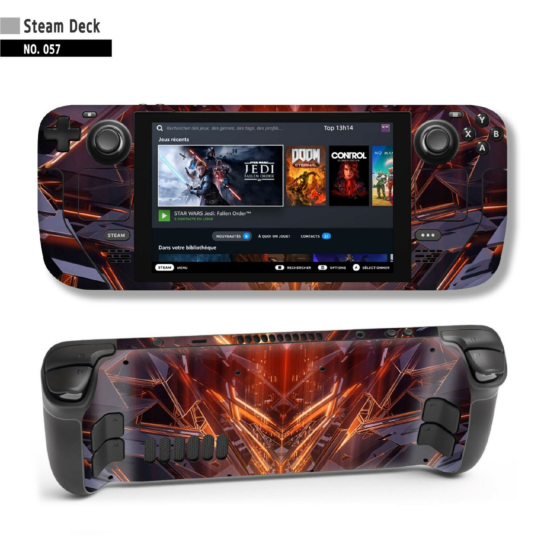Наклейка-пленка для Steam Deck OLED - узор 057# для игровой портативной консоли
